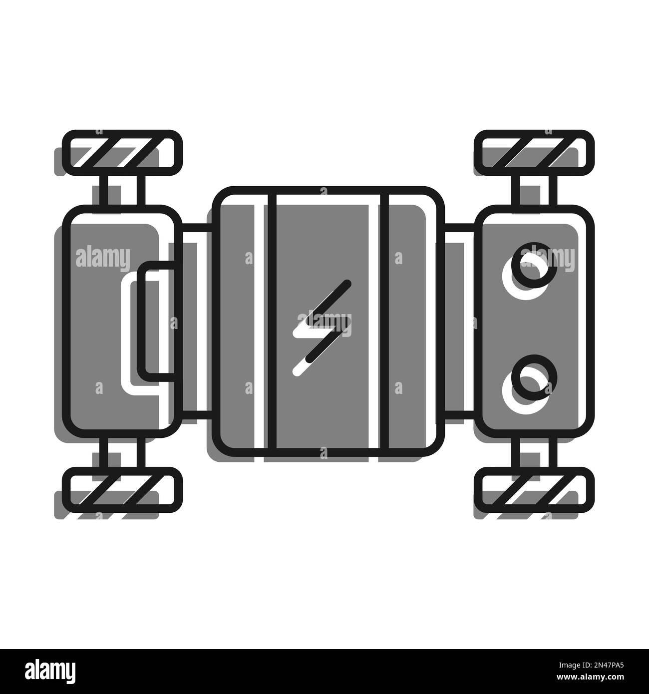 Liner filled with gray color icon. Electric Vehicle Platform. Electric ...