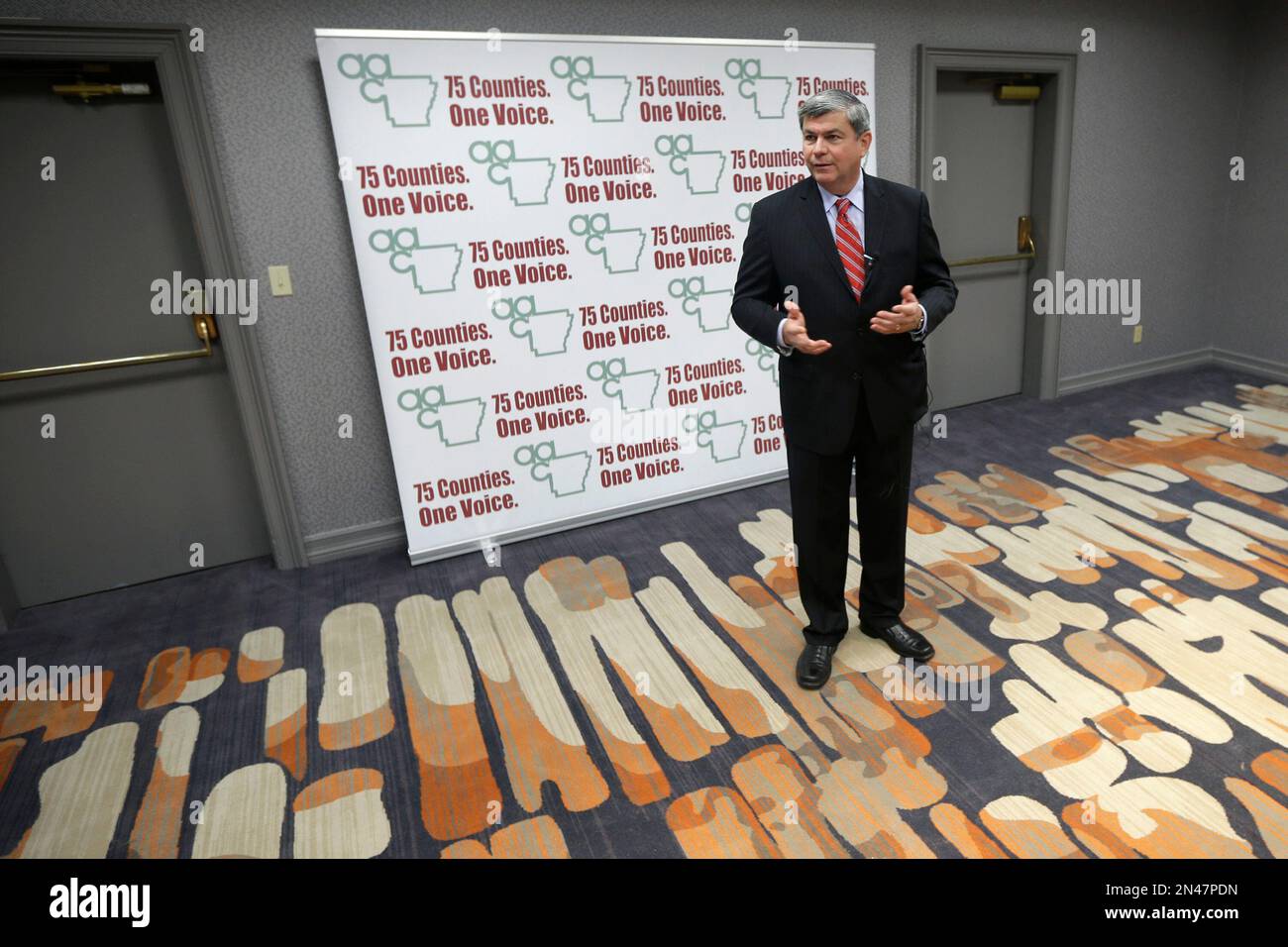 Democratic candidate for Arkansas governor Mike Ross speaks during a ...