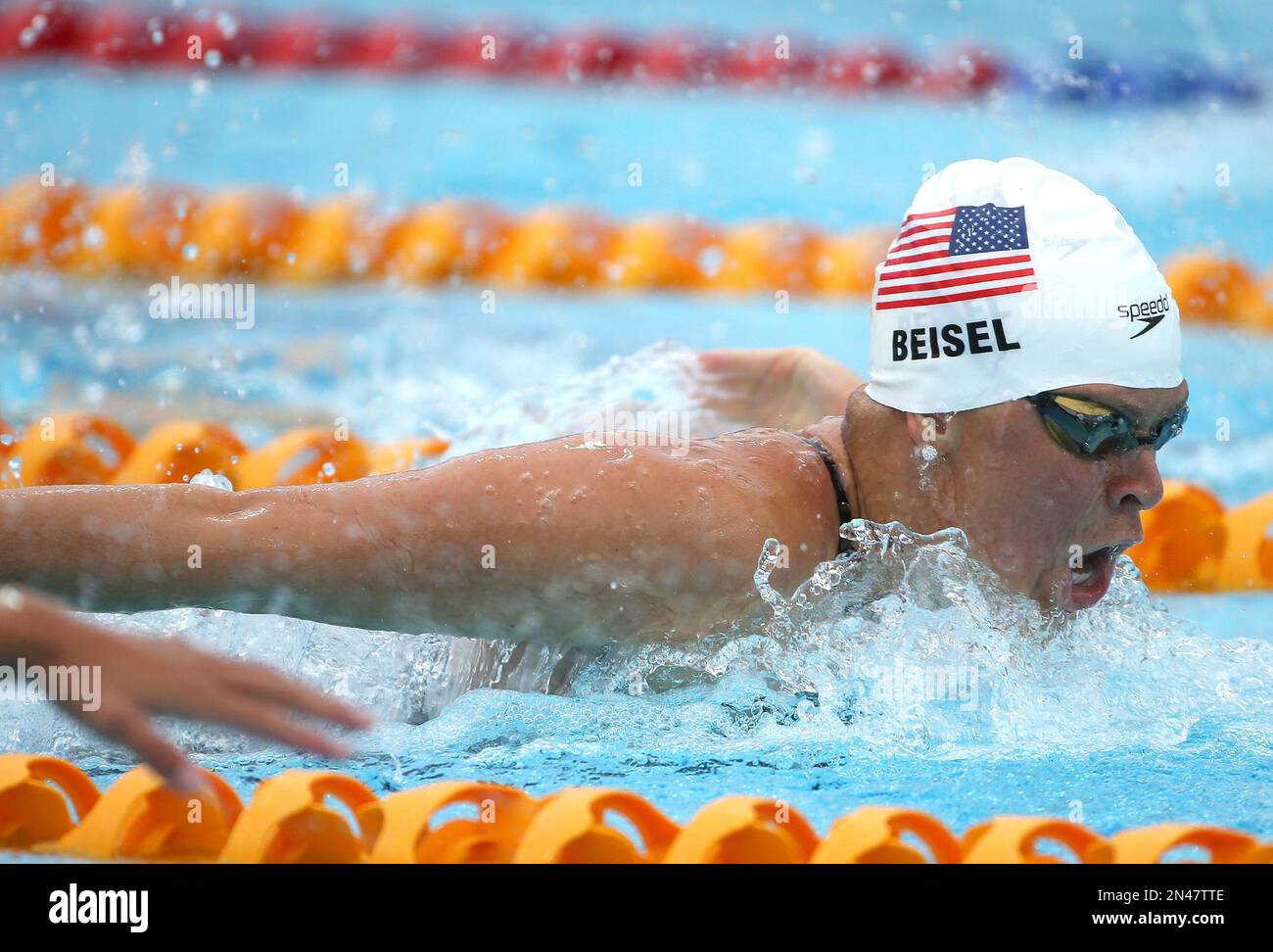 Elizabeth Beisel of the U.S. swims butterfly during her women's 400m ...