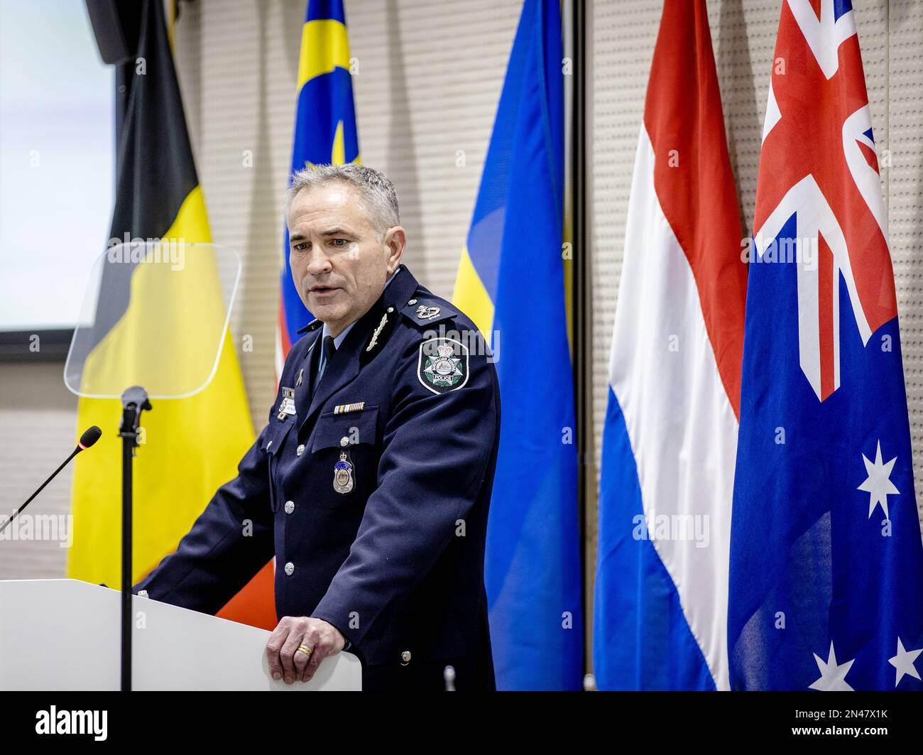 THE HAGUE - David McLean (Australia) during a presentation by the Joint ...