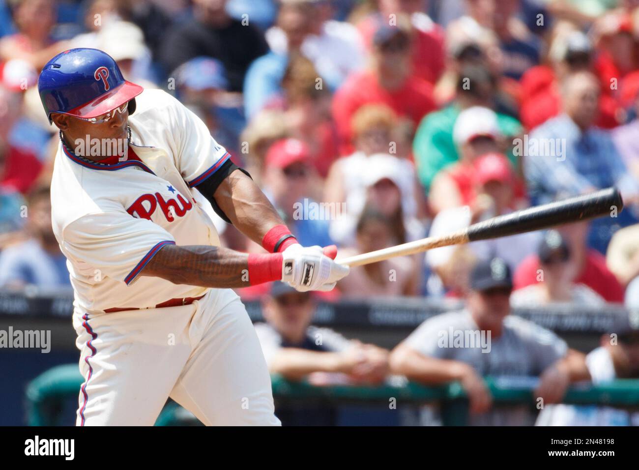 Philadelphia Phillies' Marlon Byrd at bat during the first inning of a ...