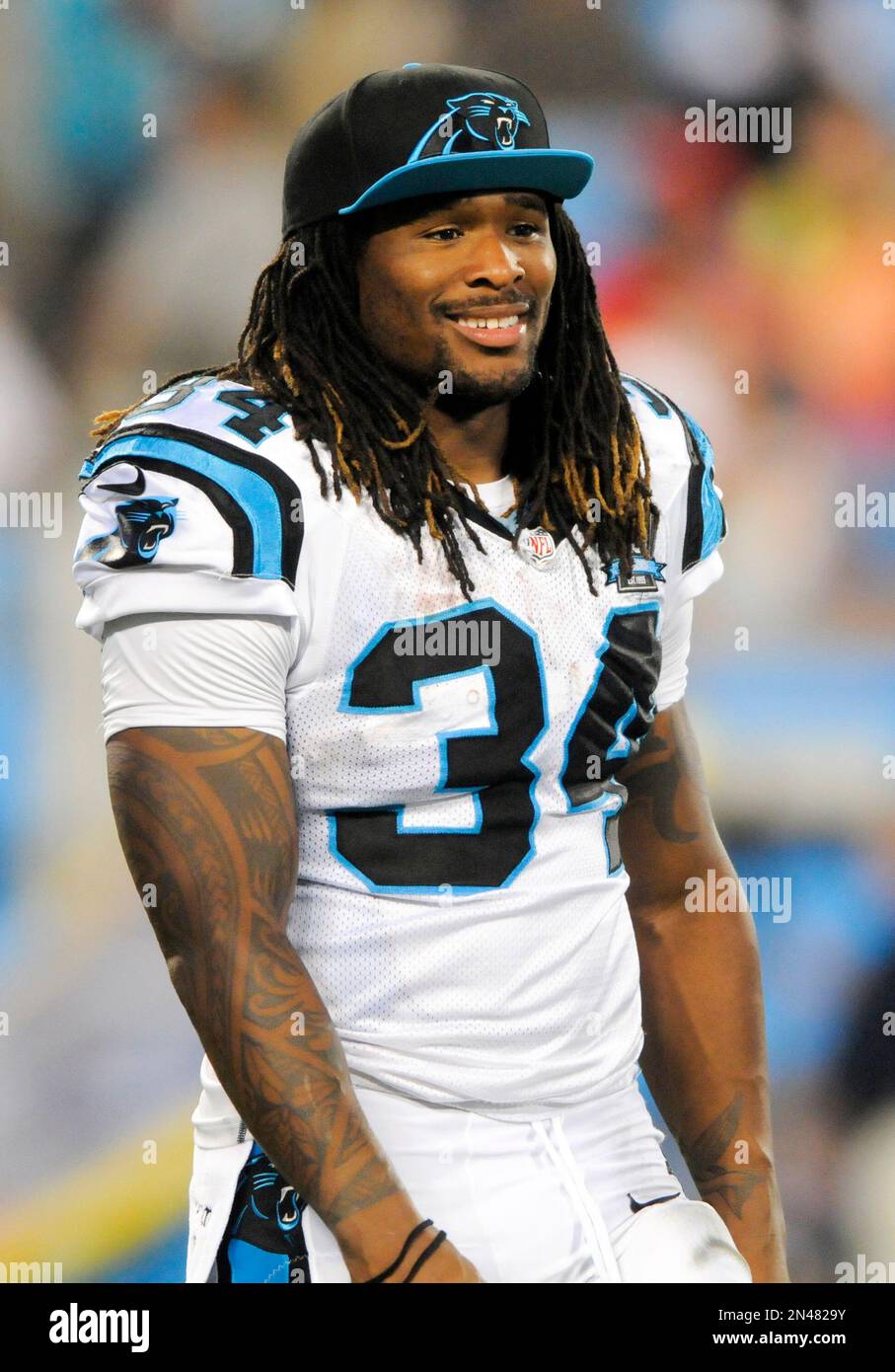 Carolina Panthers running back DeAngelo Williams (34) walks to the ...