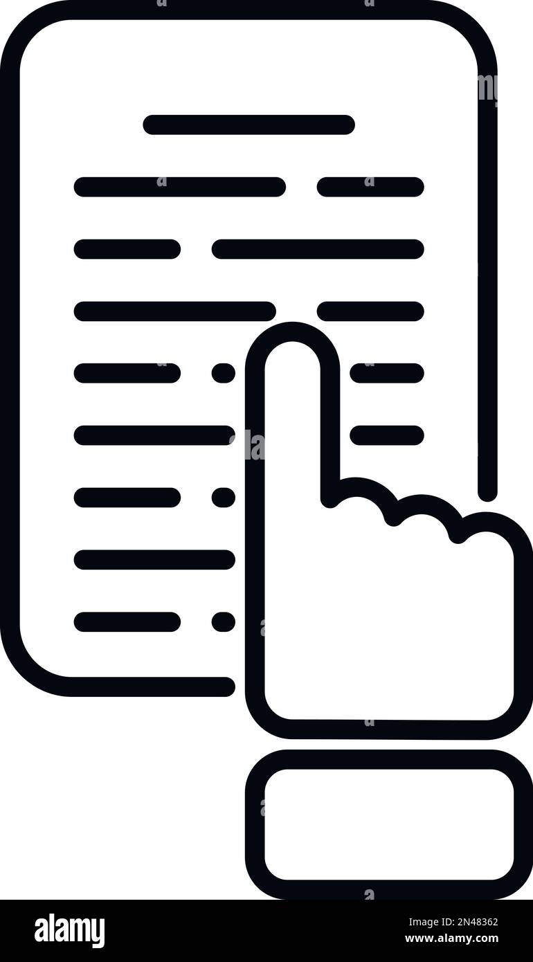 Document icon outline vector. Paper manual. Page gear Stock Vector ...