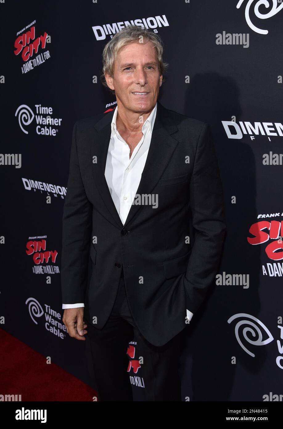 Michael Bolton arrives at the "Sin City: A Dame to Kill For" premiere presented by Dimension ...