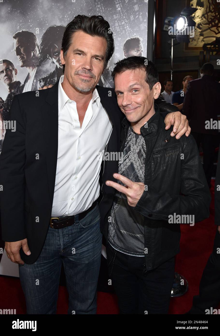 Josh Brolin, left, and Carl Thiel arrive at the "Sin City: A Dame to ...