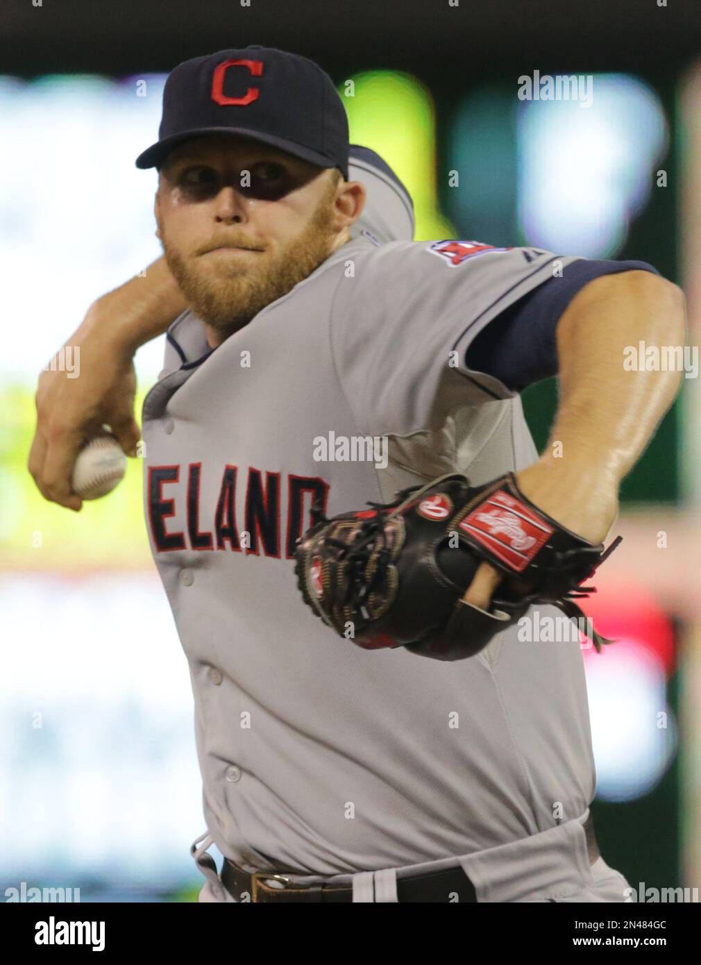 Cleveland Indians pitcher Cody Allen throws against the Minnesota Twins ...