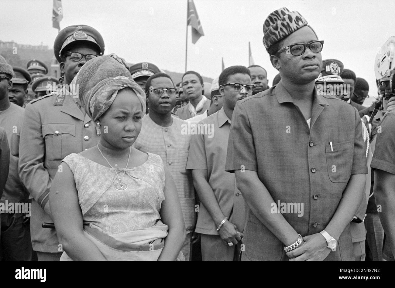 Congo President Joseph Mobutu and his wife Marie-Antoinette are ...