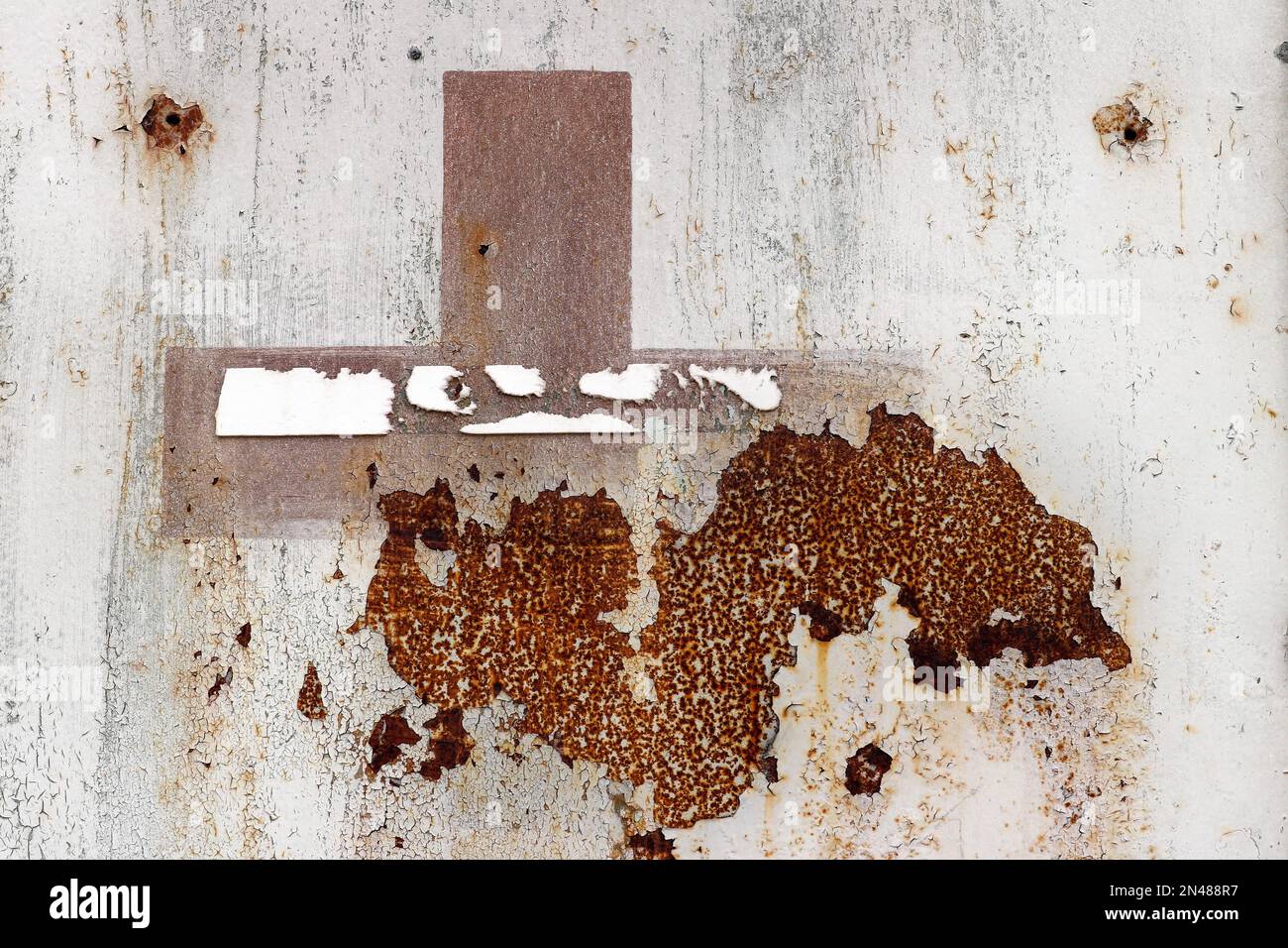 Detail of the flaking paint from the metal surface Stock Photo - Alamy