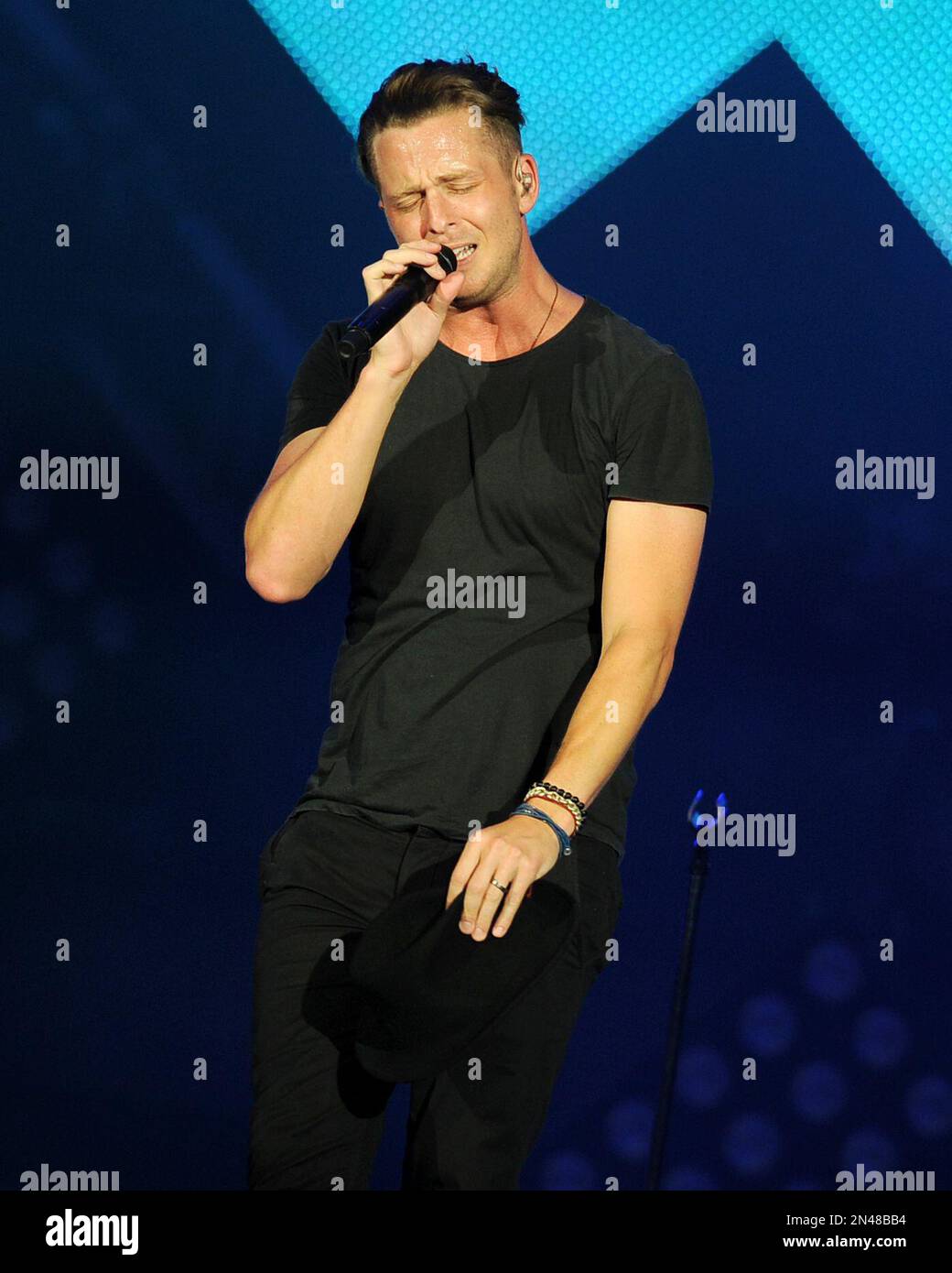 Ryan Tedder of OneRepublic performs at the Cruzan Amphitheater on ...