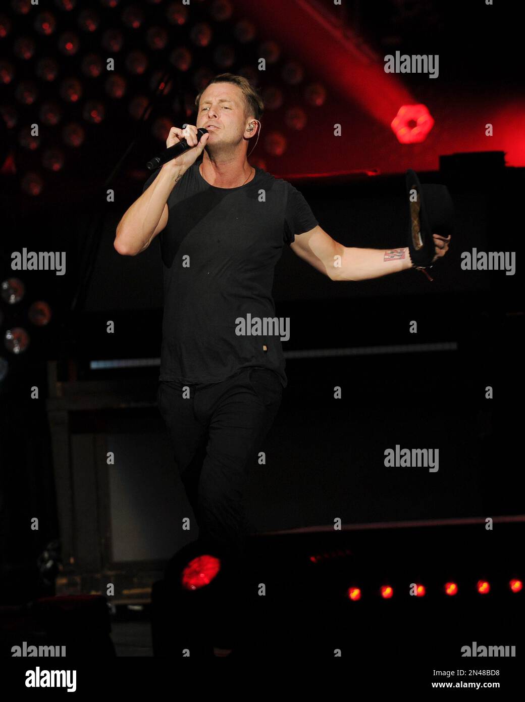 Ryan Tedder of OneRepublic performs at the Cruzan Amphitheater on ...