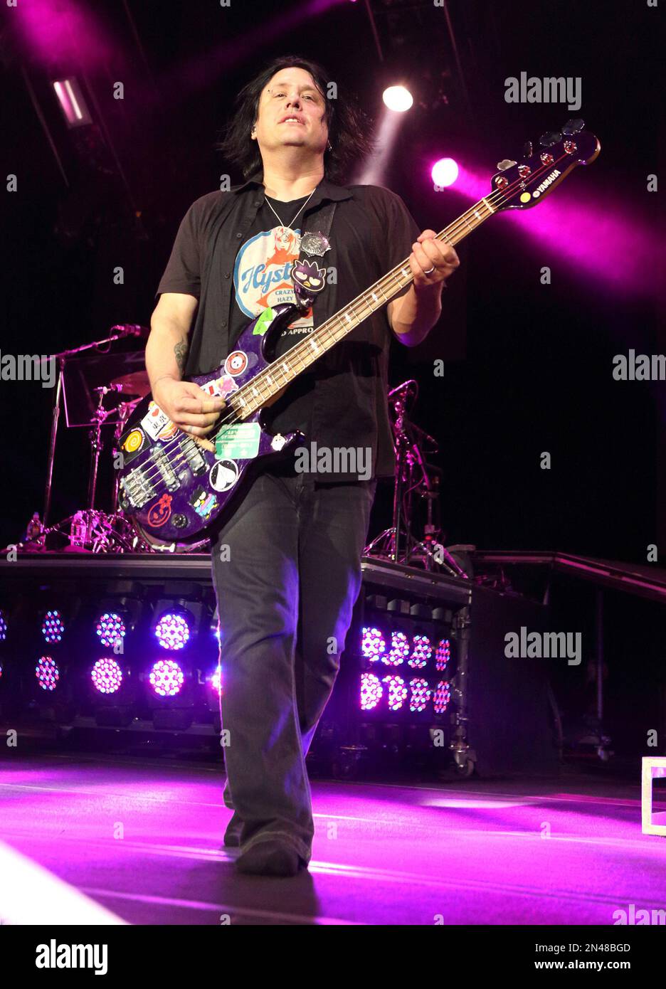 Robby Takac of the band The Goo Goo Dolls performs in concert at the ...
