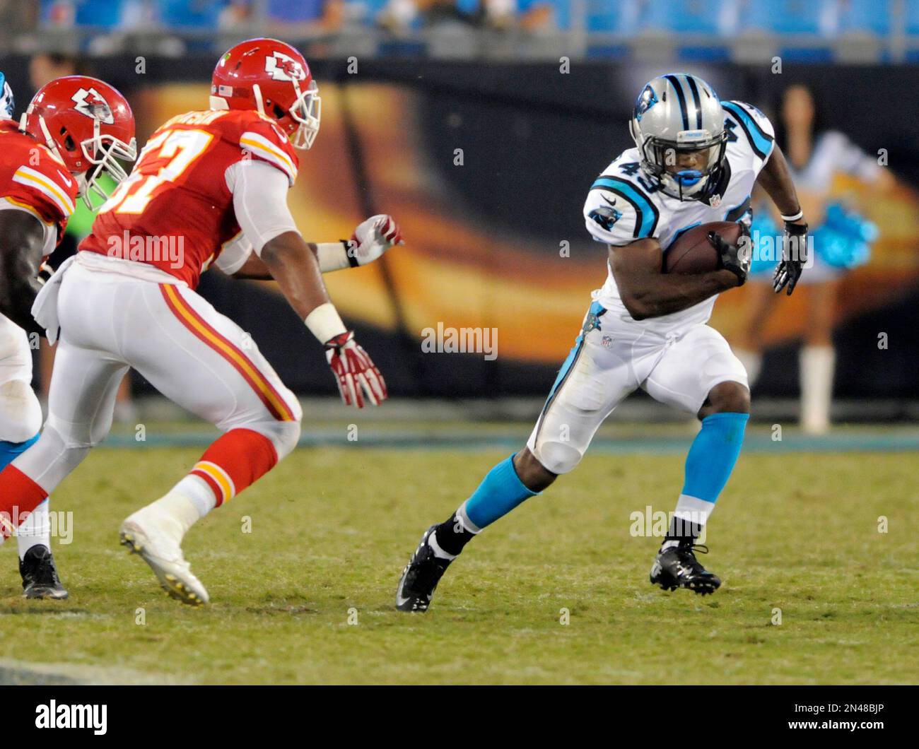 Carolina Panthers' Fozzy Whittaker (43) runs as Kansas City Chiefs ...
