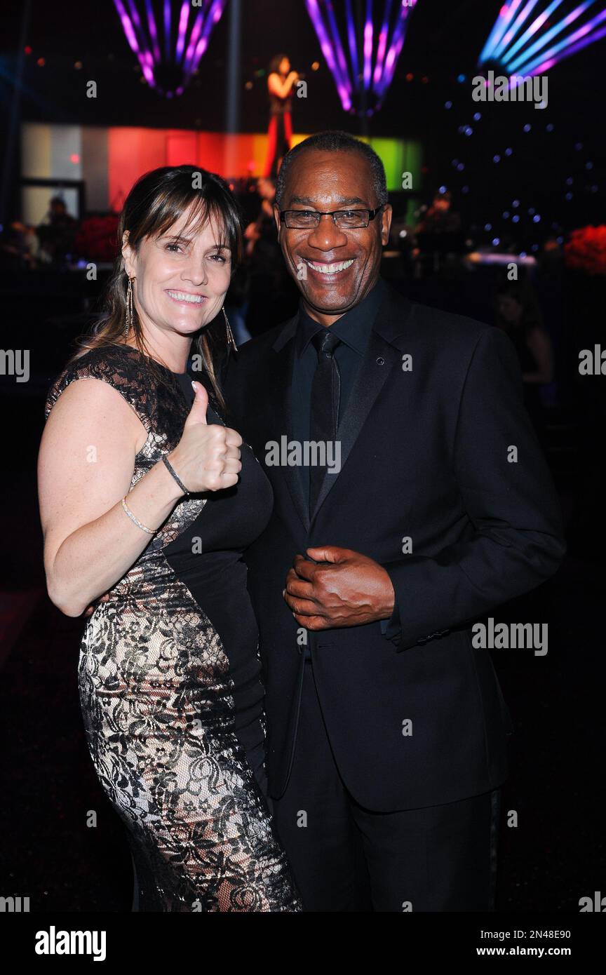 Christine Lietz (L) and actor Joe Morton are seen at the Governors Ball ...