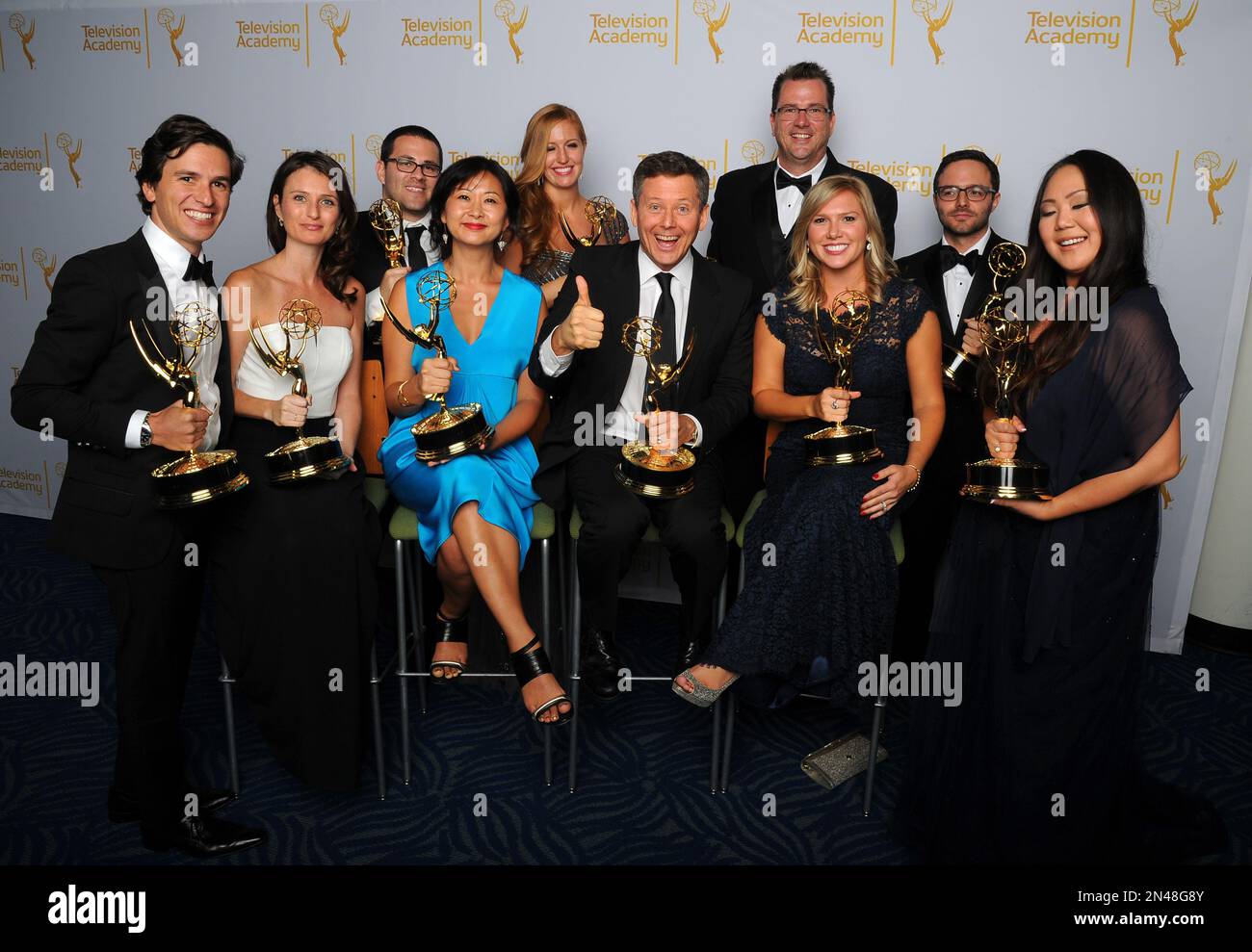 EXCLUSIVE - The cast and crew of Shark Tank pose for a portrait at the ...