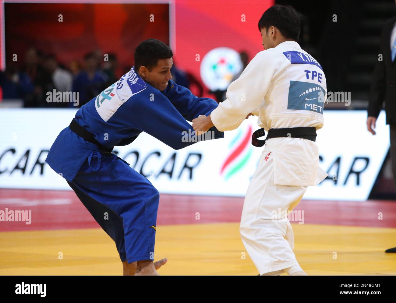 YANG YUNG WEI of CHINESE TAIPEI and GARBOA BRYAN of ECUADOR during the ...
