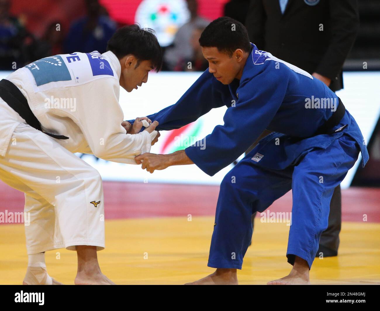 YANG YUNG WEI of CHINESE TAIPEI and GARBOA BRYAN of ECUADOR during the ...