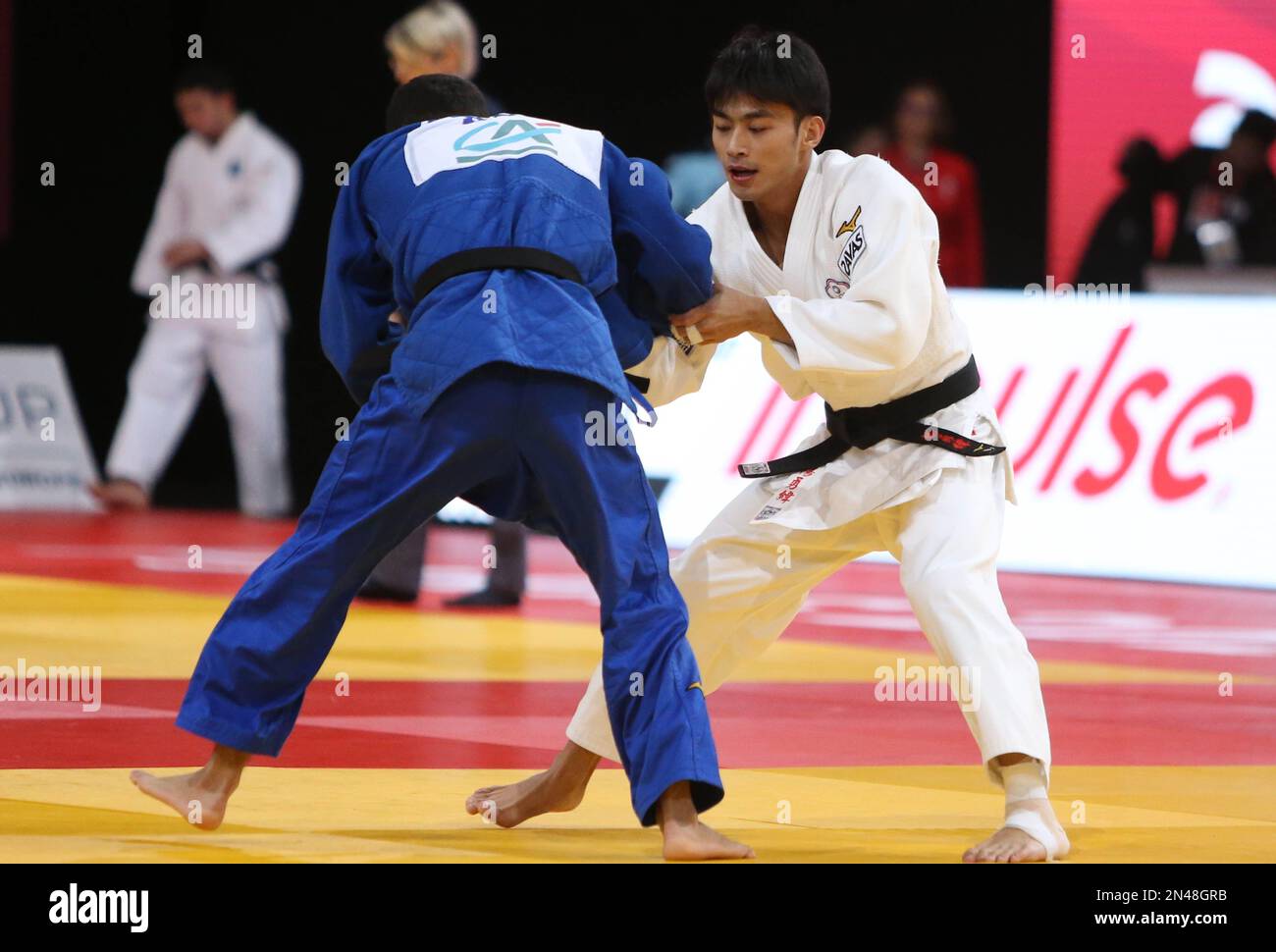 YANG YUNG WEI of CHINESE TAIPEI and GARBOA BRYAN of ECUADOR during the ...