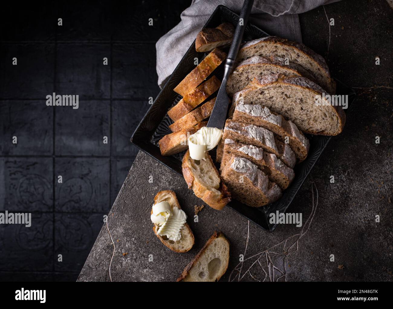 Fresh homemade bread with a crispy crust Stock Photo - Alamy
