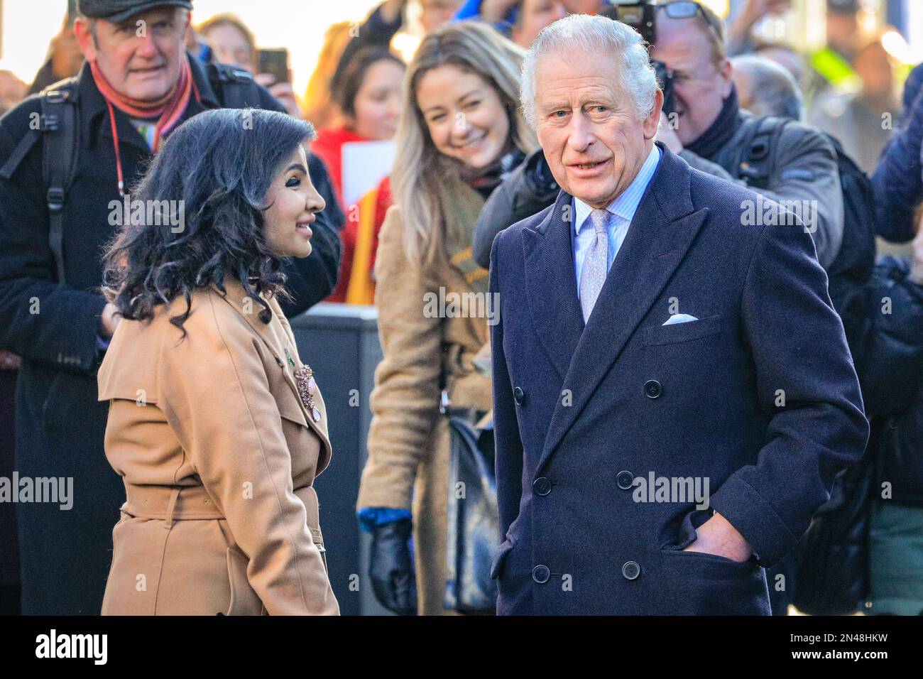 London, UK. 08th Feb, 2023. Charles with Bangladeshi High Commissioner ...