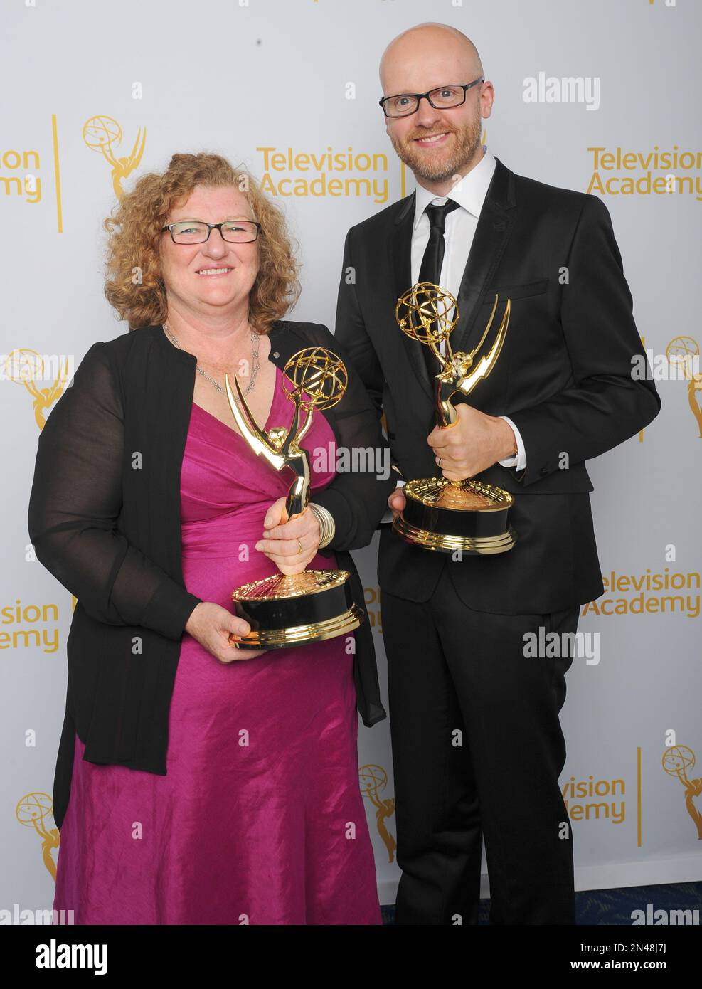 EXCLUSIVE - Jane Walker, left, and Barrie Gower poses for a portrait at ...