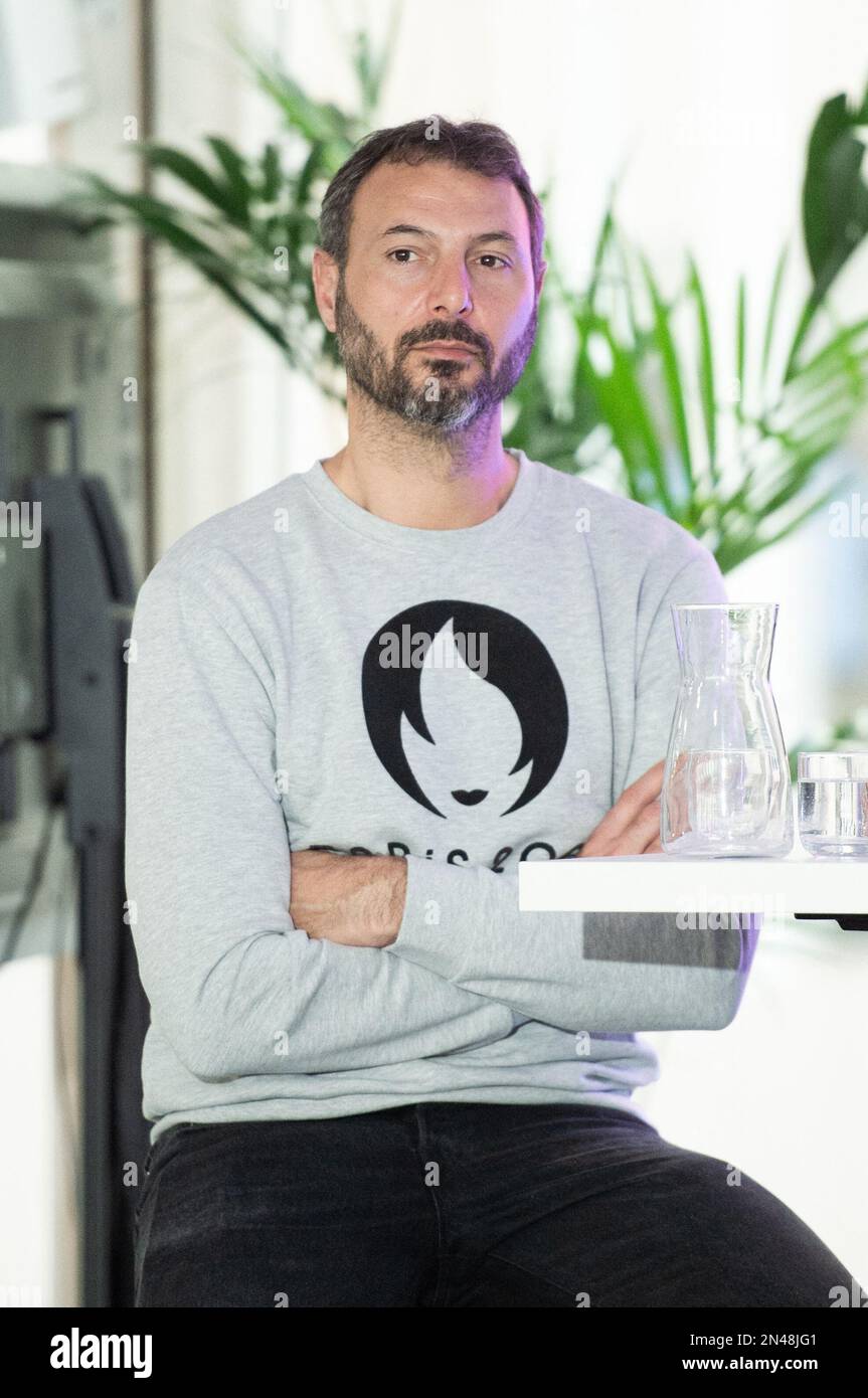 Saint-Denis, France, February 08, 2023, Jerome Fernandez presenting ...