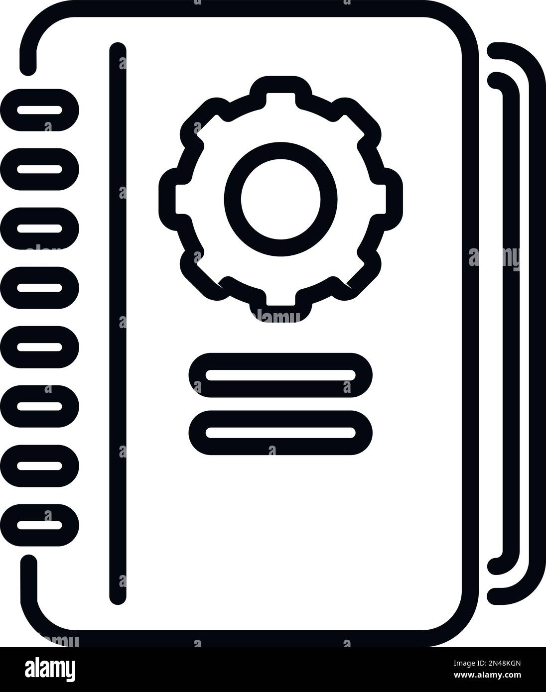 Technical document icon outline vector. Manual paper. Page gear Stock Vector Image & Art - Alamy