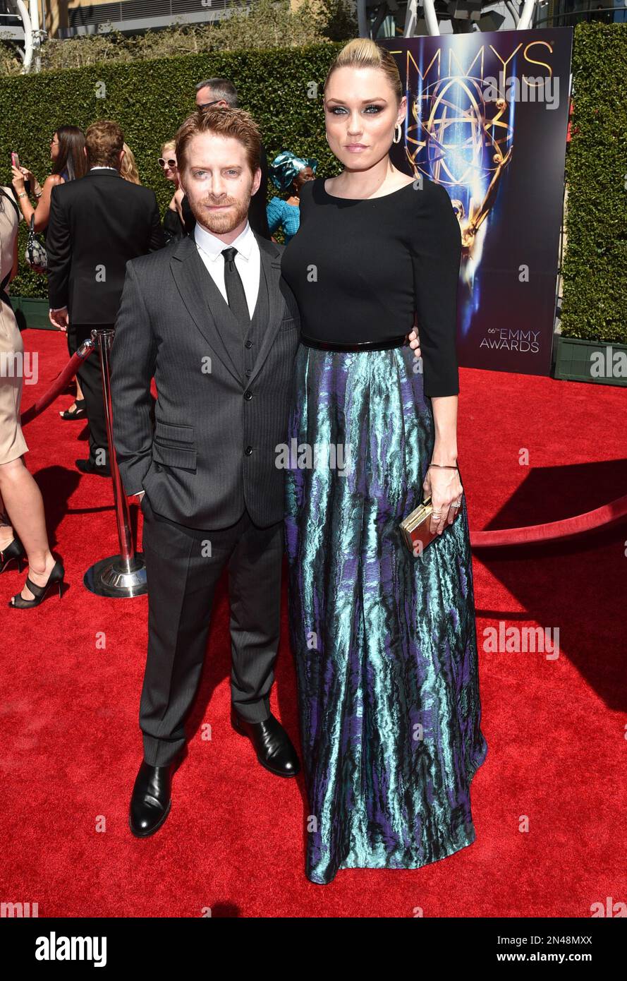 Seth Green, left, and Clare Grant arrive at the Television Academy's ...