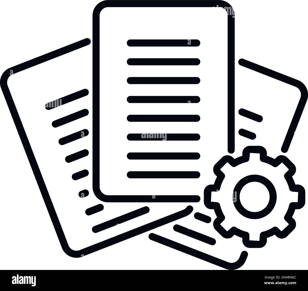 Paper project icon outline vector. Guide book. Report gear Stock Vector ...