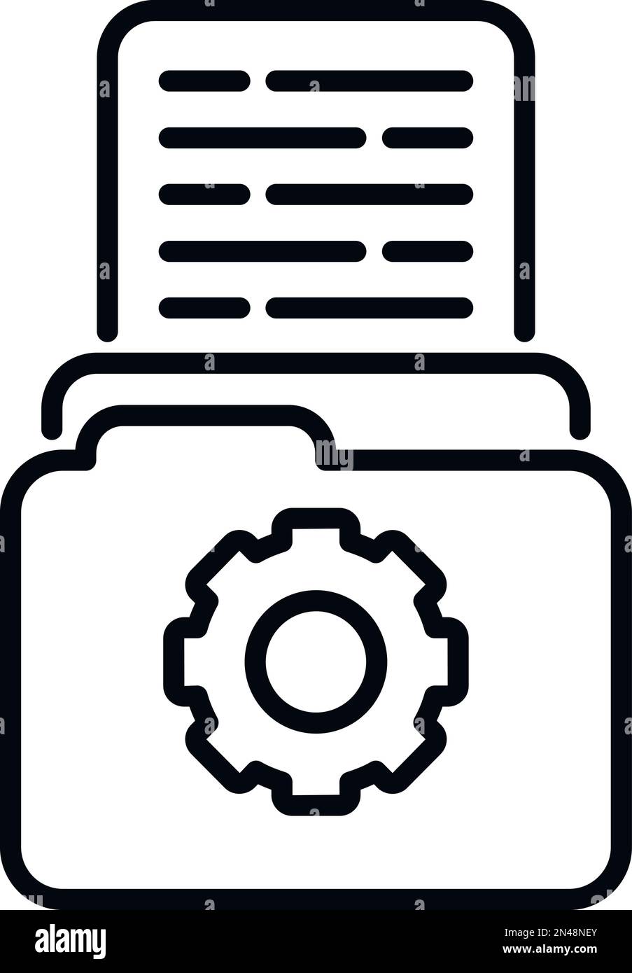 Mail gear folder icon outline vector. Page report. Help project Stock ...