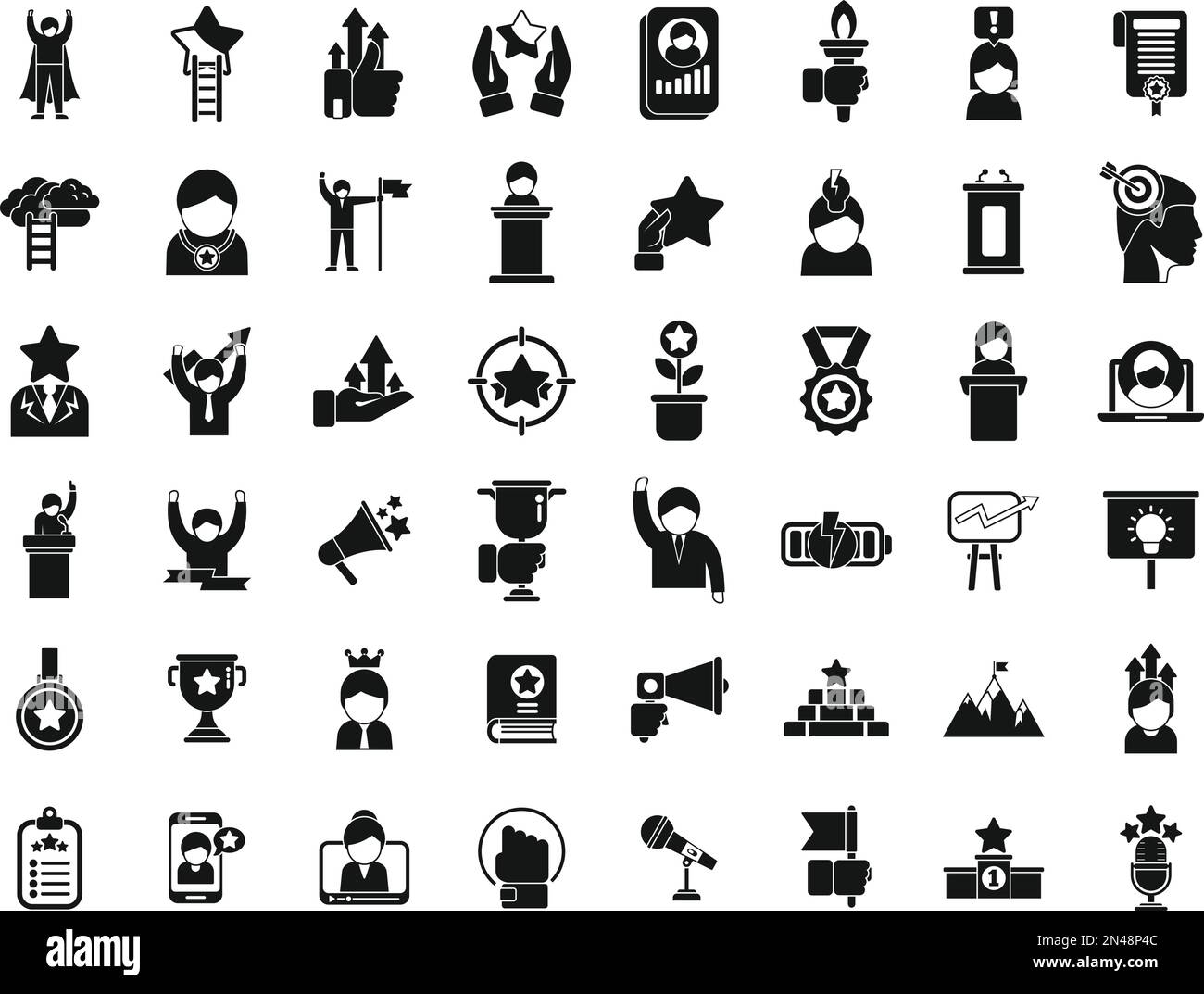 Motivational Speaker Icons Set Simple Vector Human Seminar Speech Orator Stock Vector Image