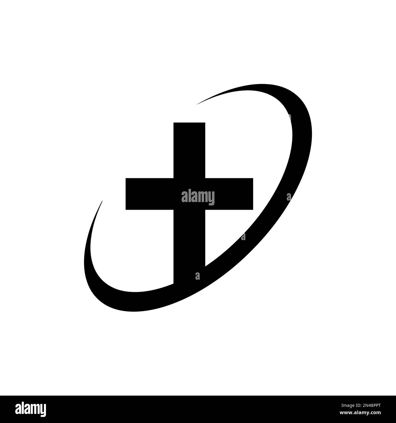 Cross icon. Religious cross on white background. Black church symbols ...