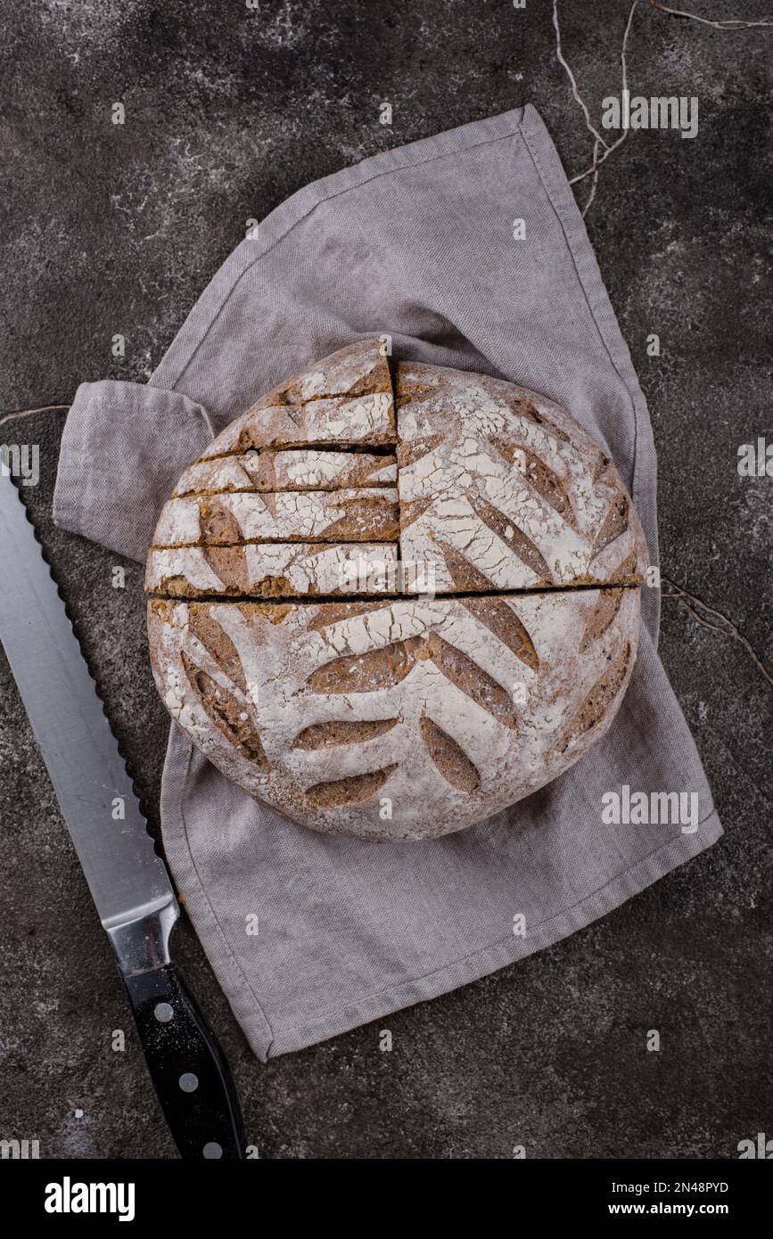 Fresh homemade bread with a crispy crust Stock Photo - Alamy