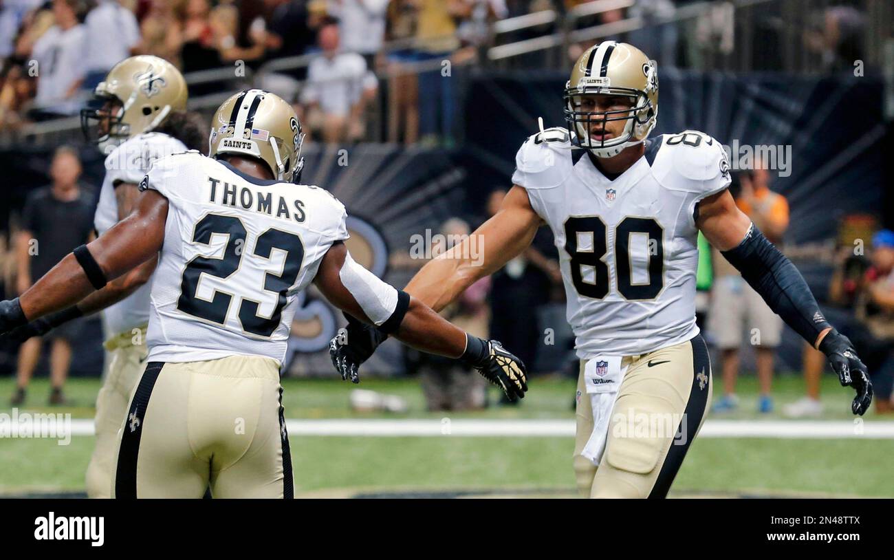 New Orleans Saints tight end Jimmy Graham (80) celebrate his touchdown ...