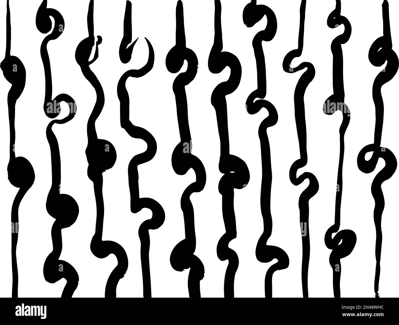 Handdrawn Brush Strokes with Nodes Stock Vector Image & Art - Alamy