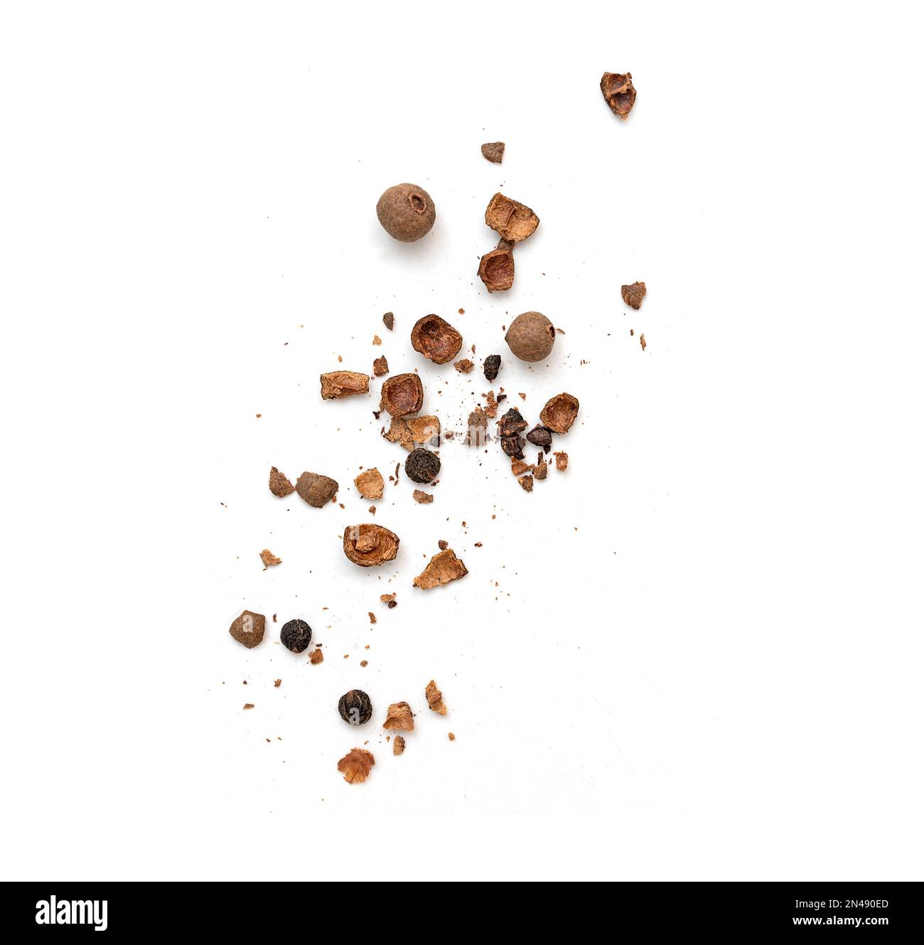 Herbs spices falling on black Cut Out Stock Images & Pictures - Alamy