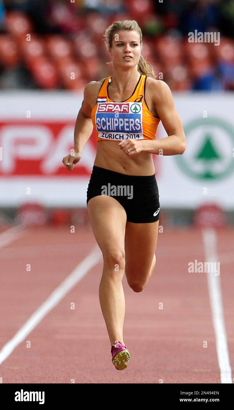 Netherlands' Dafne Schippers runs in her 200m heat during the European ...