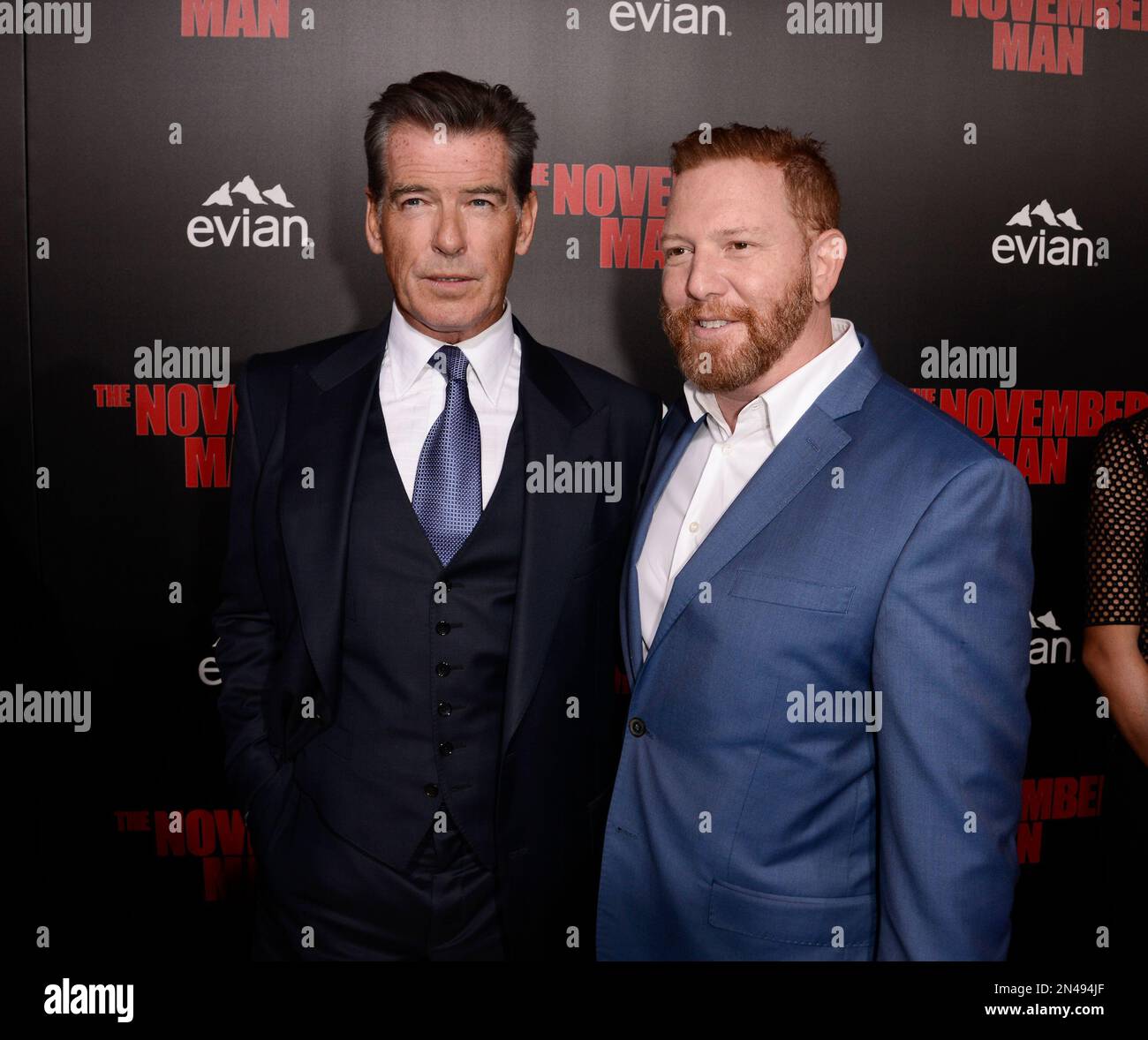 Actor Pierce Brosnan, left, and Relativity Media CEO Ryan Kavanaugh ...
