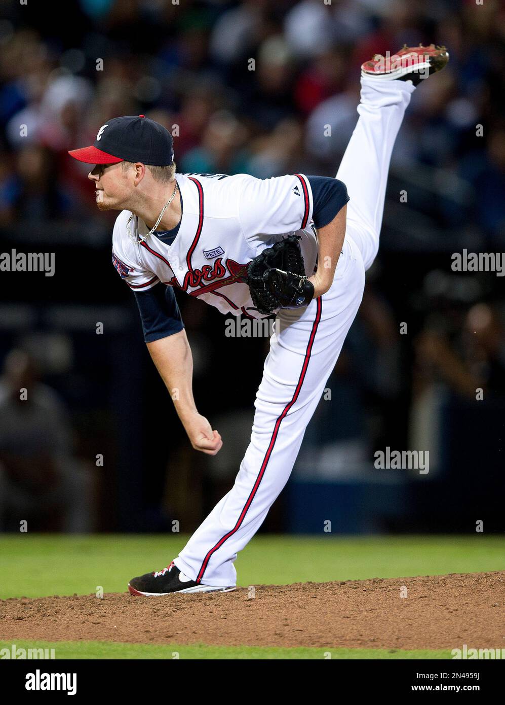 Atlanta Braves relief pitcher Craig Kimbrel (46) works in the ninth ...