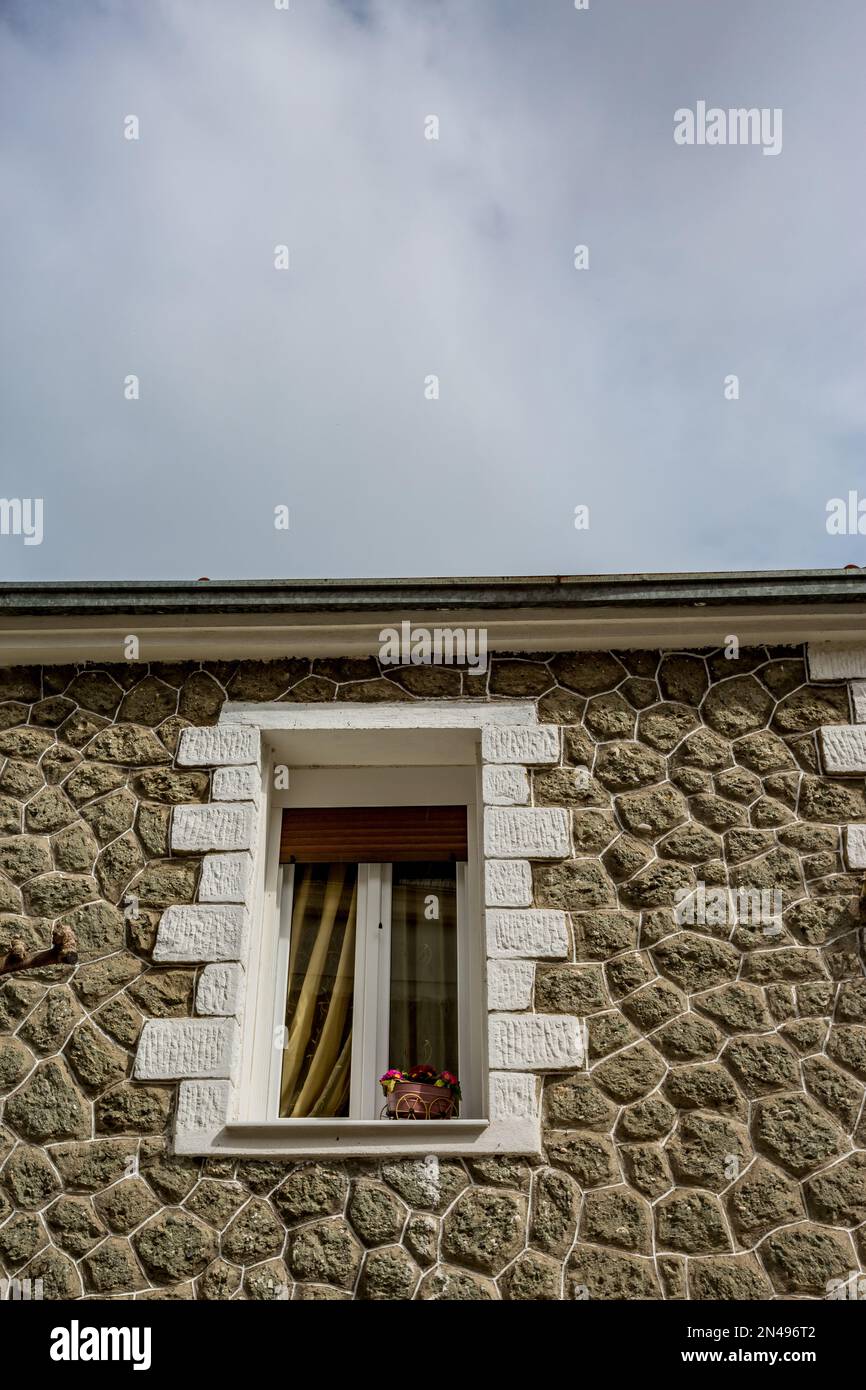 Greek style countryside window with decoration near Meteora in Greece ...
