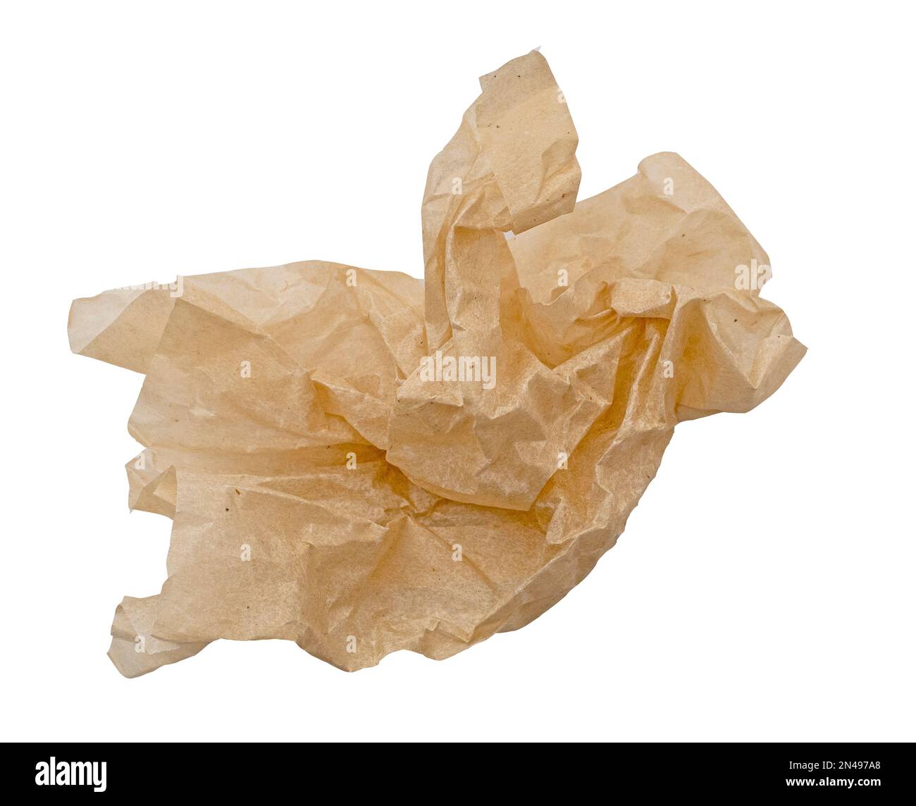 Crumpled ball of parchment paper for baking isolated on white Stock ...