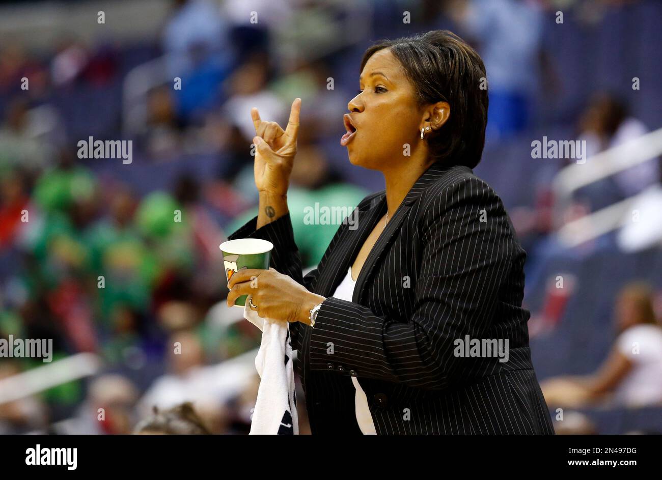 Chicago Sky head coach Pokey Chatman directs her team during the first ...