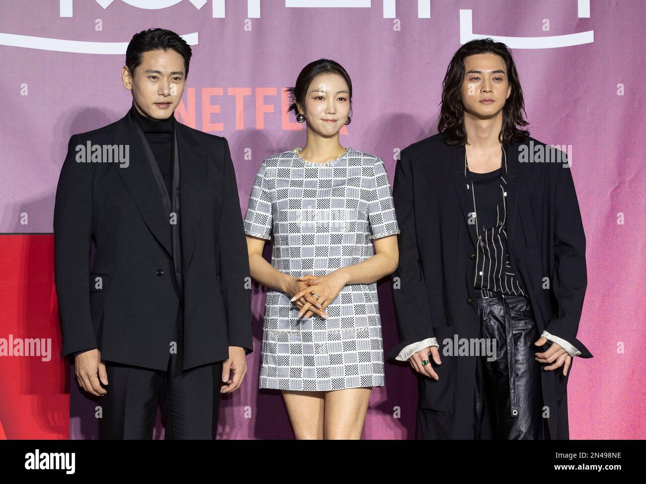 Seoul, South Korea. 8th Feb, 2023. (L to R) South Korean actors Teo Yoo ...