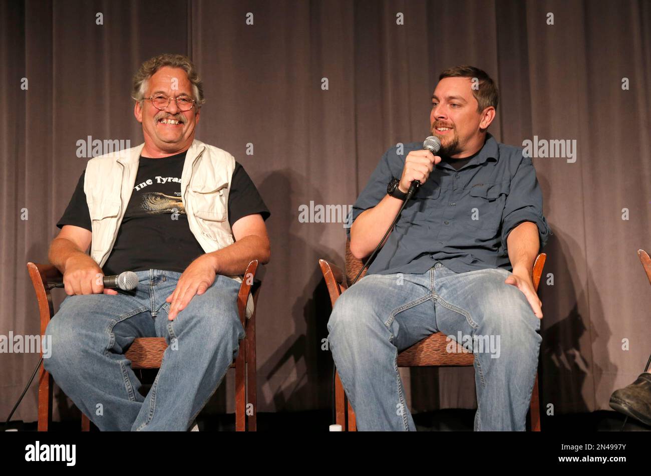 Paleontologist Peter Larson and Director Todd Douglas Miller attend the ... Paleontologist Peter Larson and Director Todd Douglas Miller attend the ...