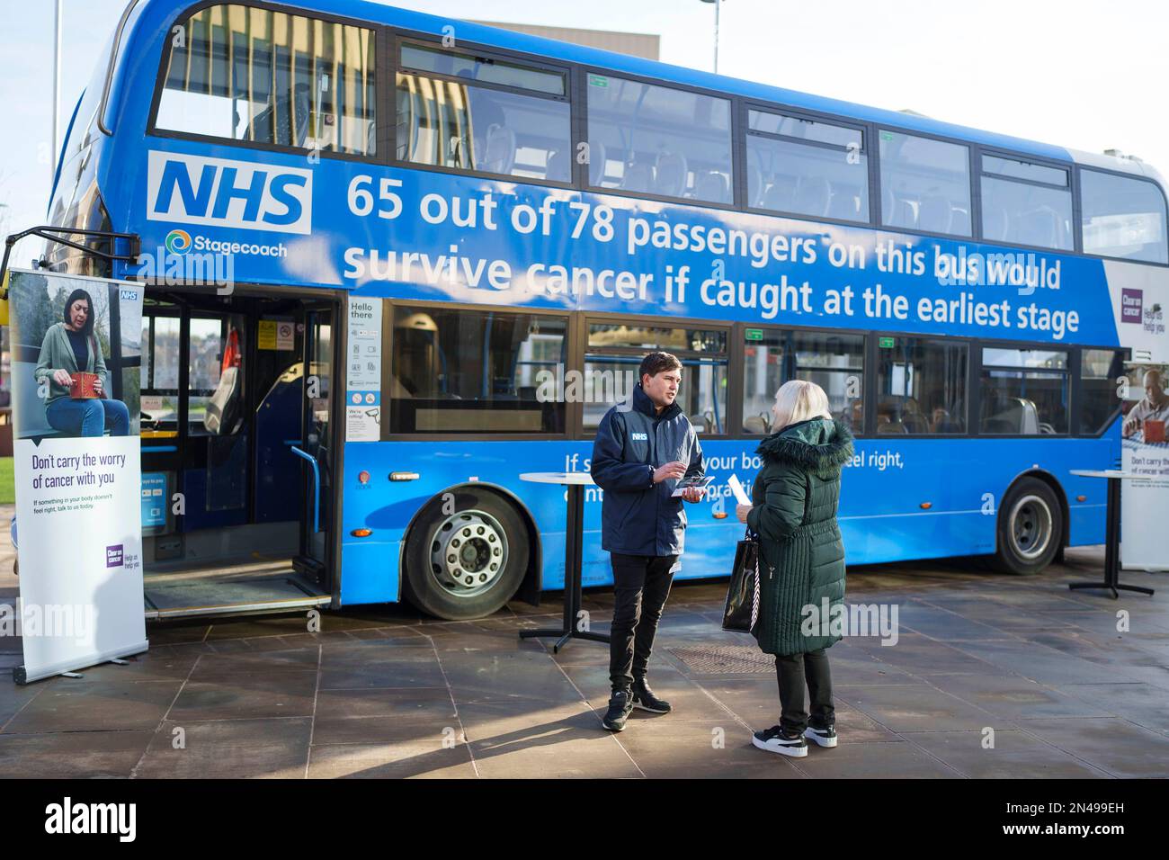 EDITORIAL USE ONLY Volunteers hand out leaflets in Barnsley as part of ...