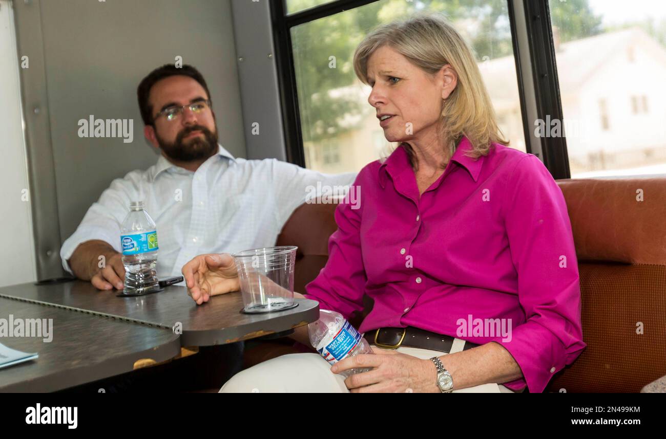 Wisconsin democratic gubernatorial candidate Mary Burke takes with a ...