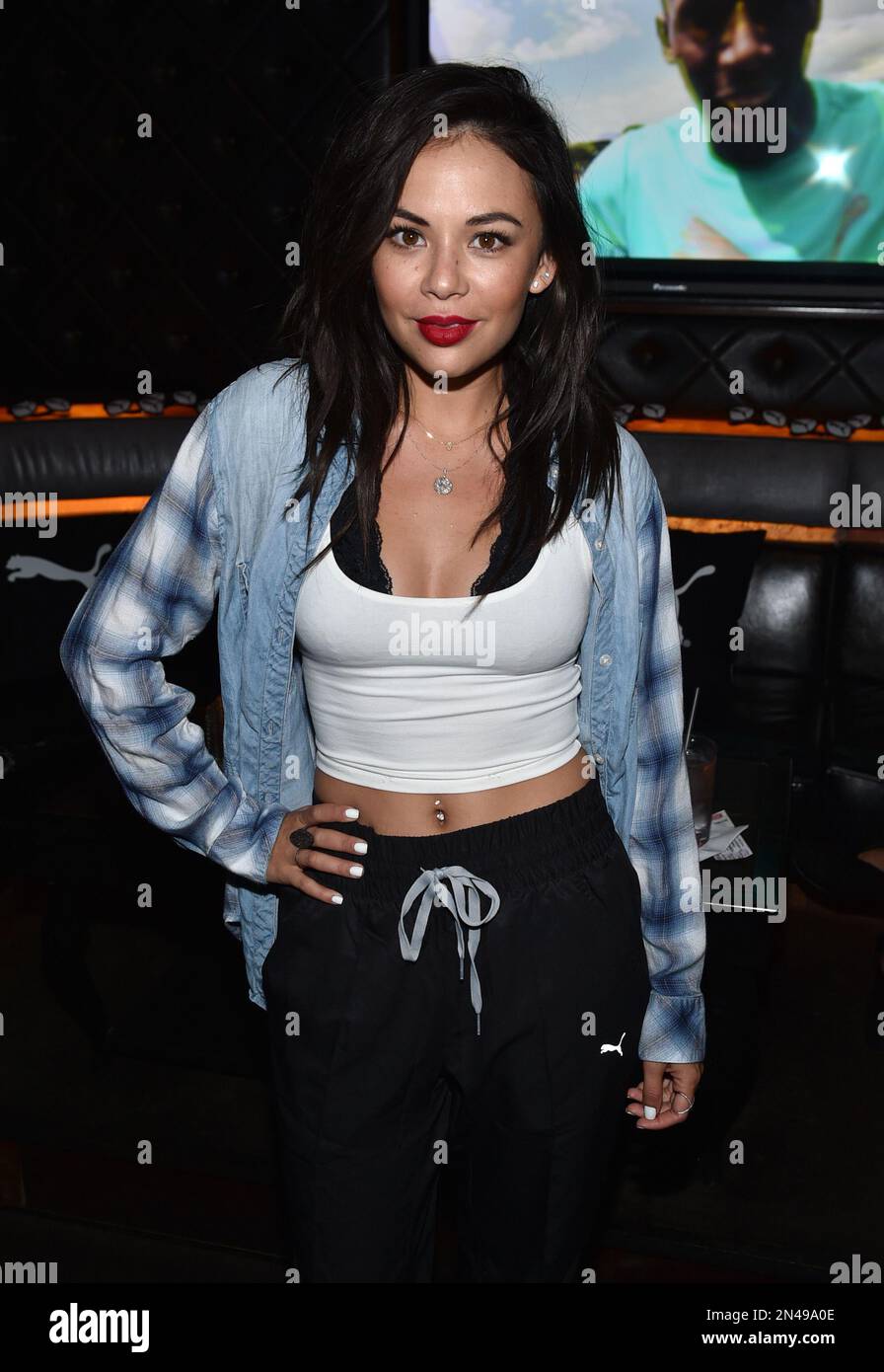 EXCLUSIVE - Janel Parrish attends a private event at Hyde Lounge during ...