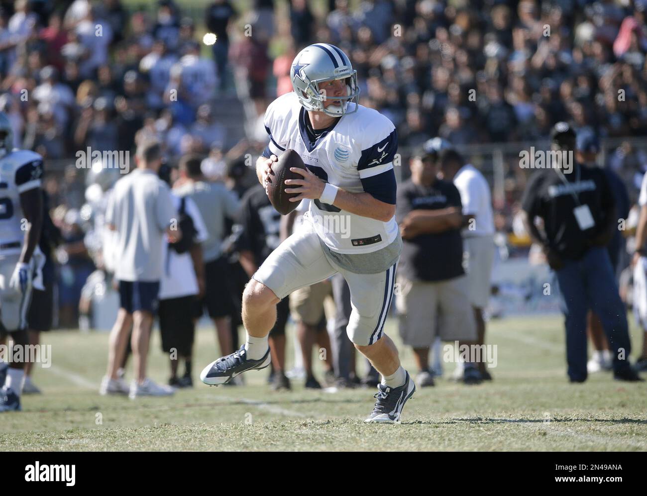 Dallas Cowboys quarterback Brandon Weeden looks to throw a pass in a ...