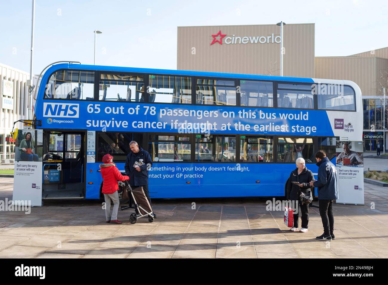 EDITORIAL USE ONLY Volunteers hand out leaflets in Barnsley as part of ...