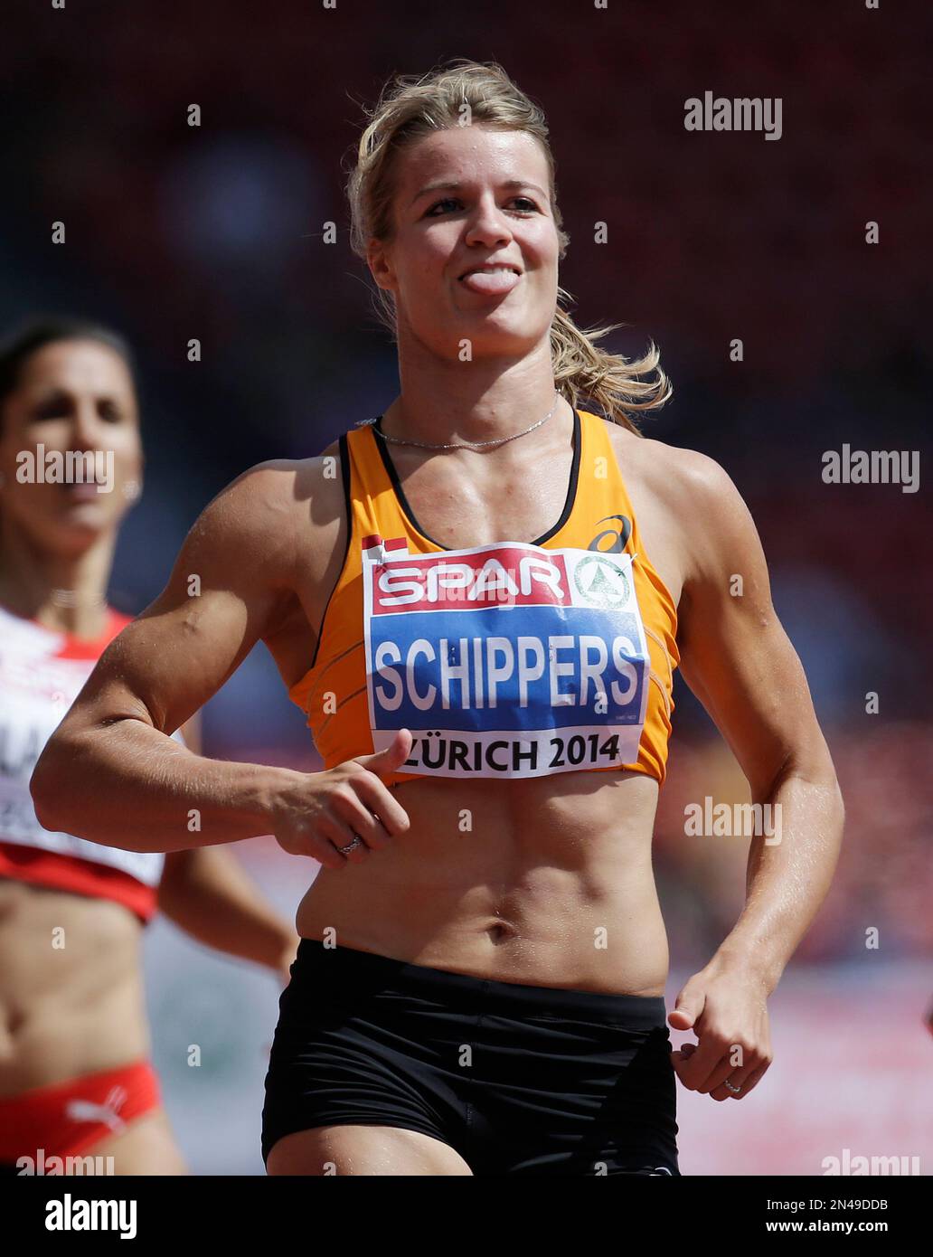 The Netherland's Dafne Schippers runs in her 100m heat during the ...