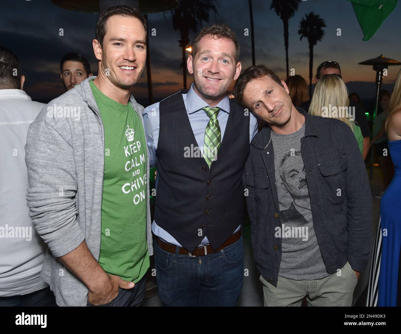 Mark-Paul Gosselaar, John Resig and Breckin Meyer seen at the "Franklin ...